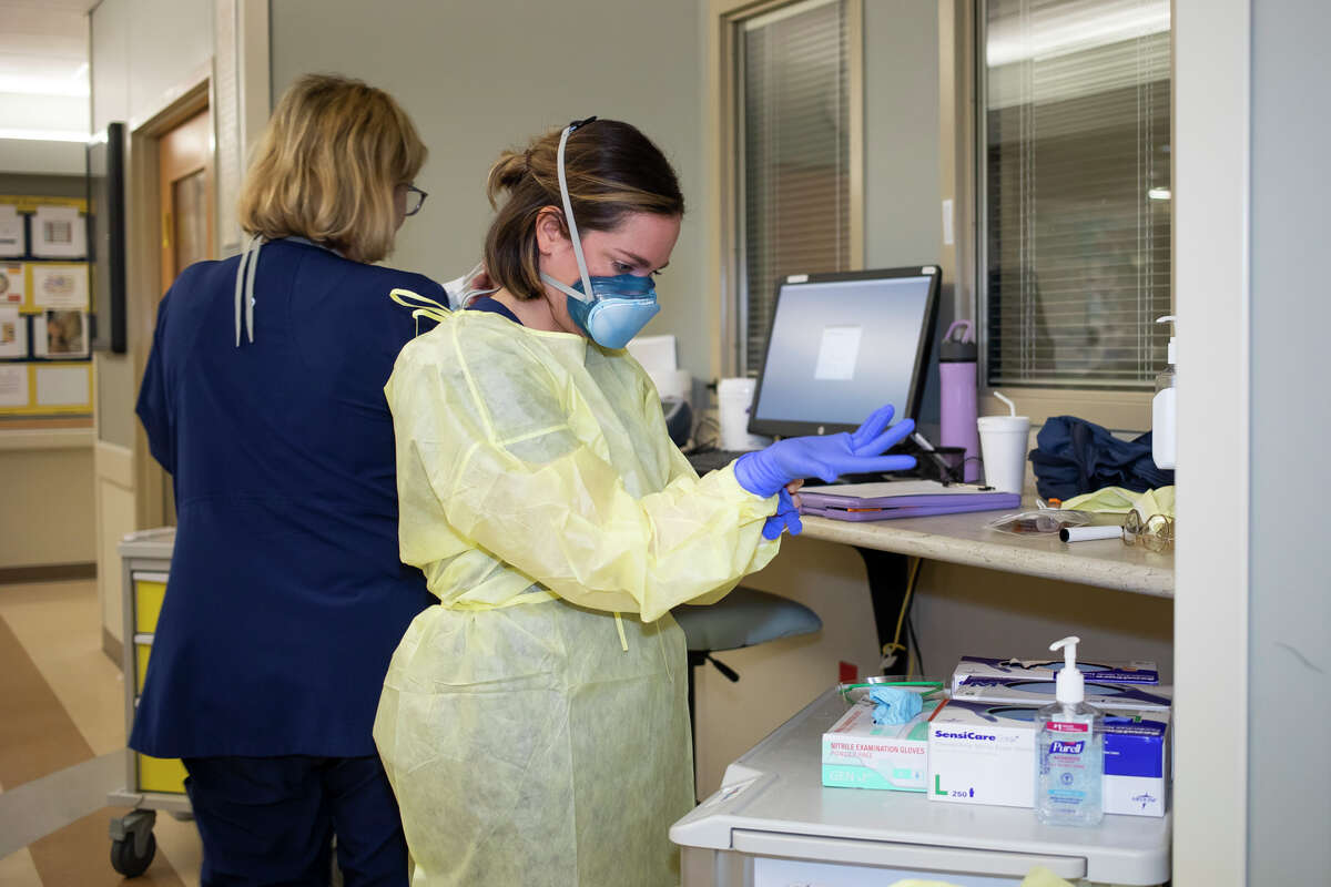 ICU staff care for COVID-19 patients at MidMichigan Medical Center-Midland