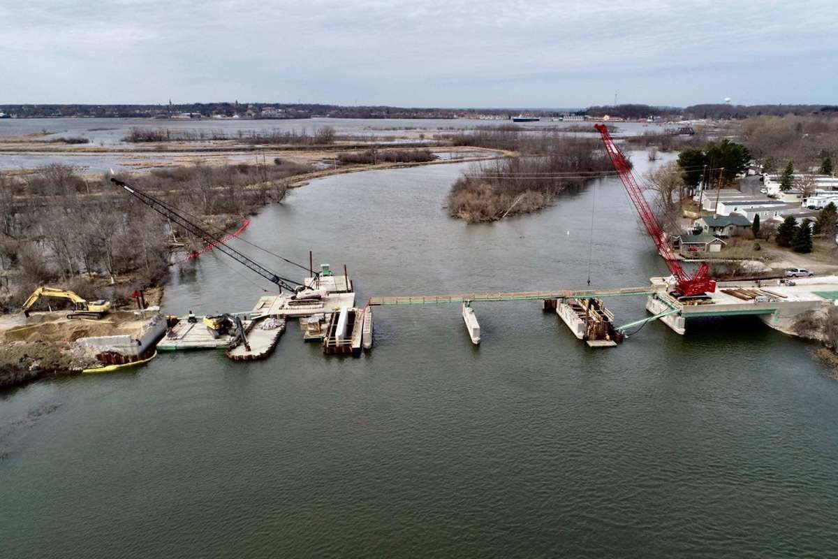 PHOTOS: M-55 bridge reopens to traffic in Manistee