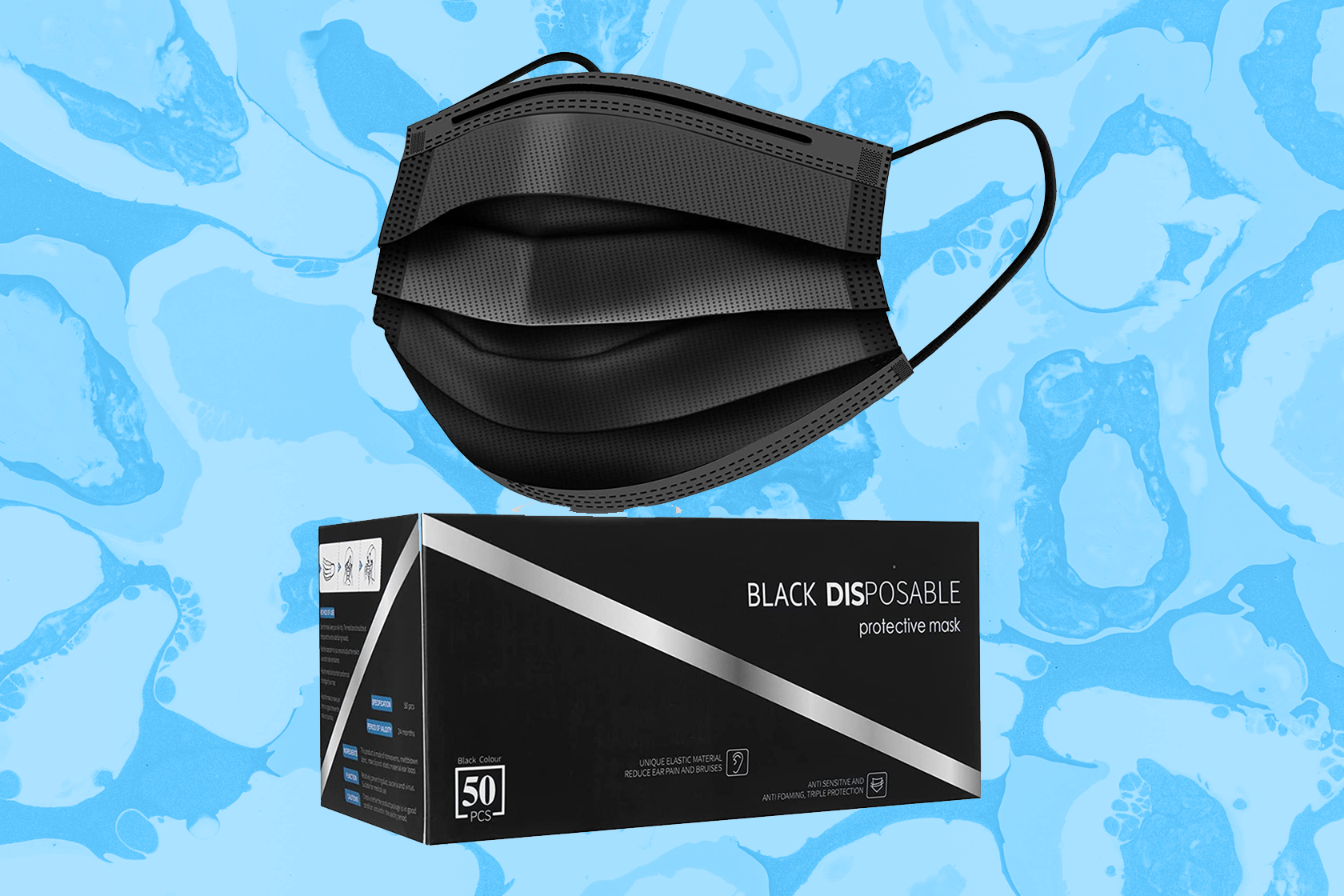 These black 3-ply face masks are just $0.12 each