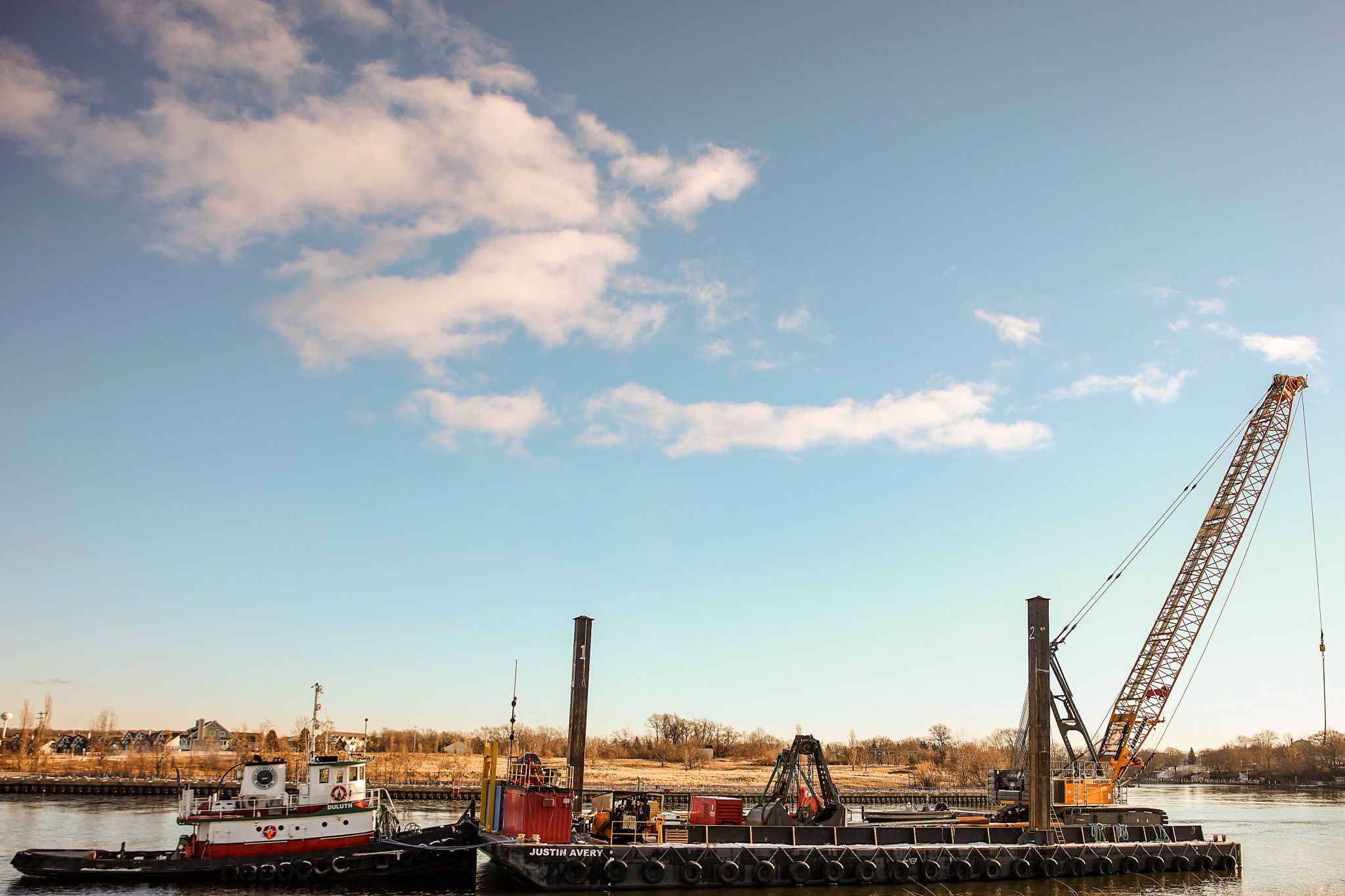 PHOTOS: Large barge near First Street Boat Launch