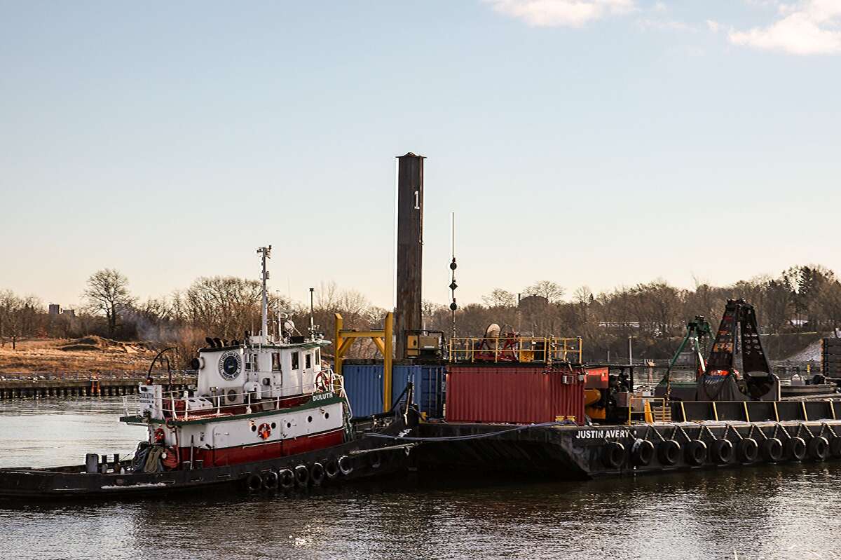 PHOTOS: Large barge near First Street Boat Launch