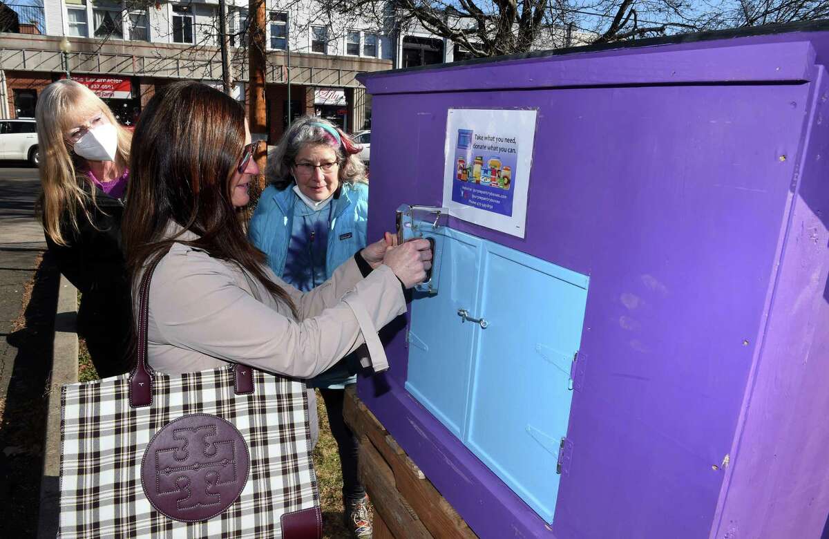 Purple Pantry Box on West Haven Green to help fight hunger