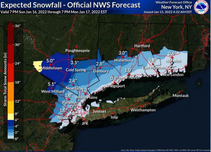 CT expected to get 3 inches of snow Sunday night; flood watch issued ...