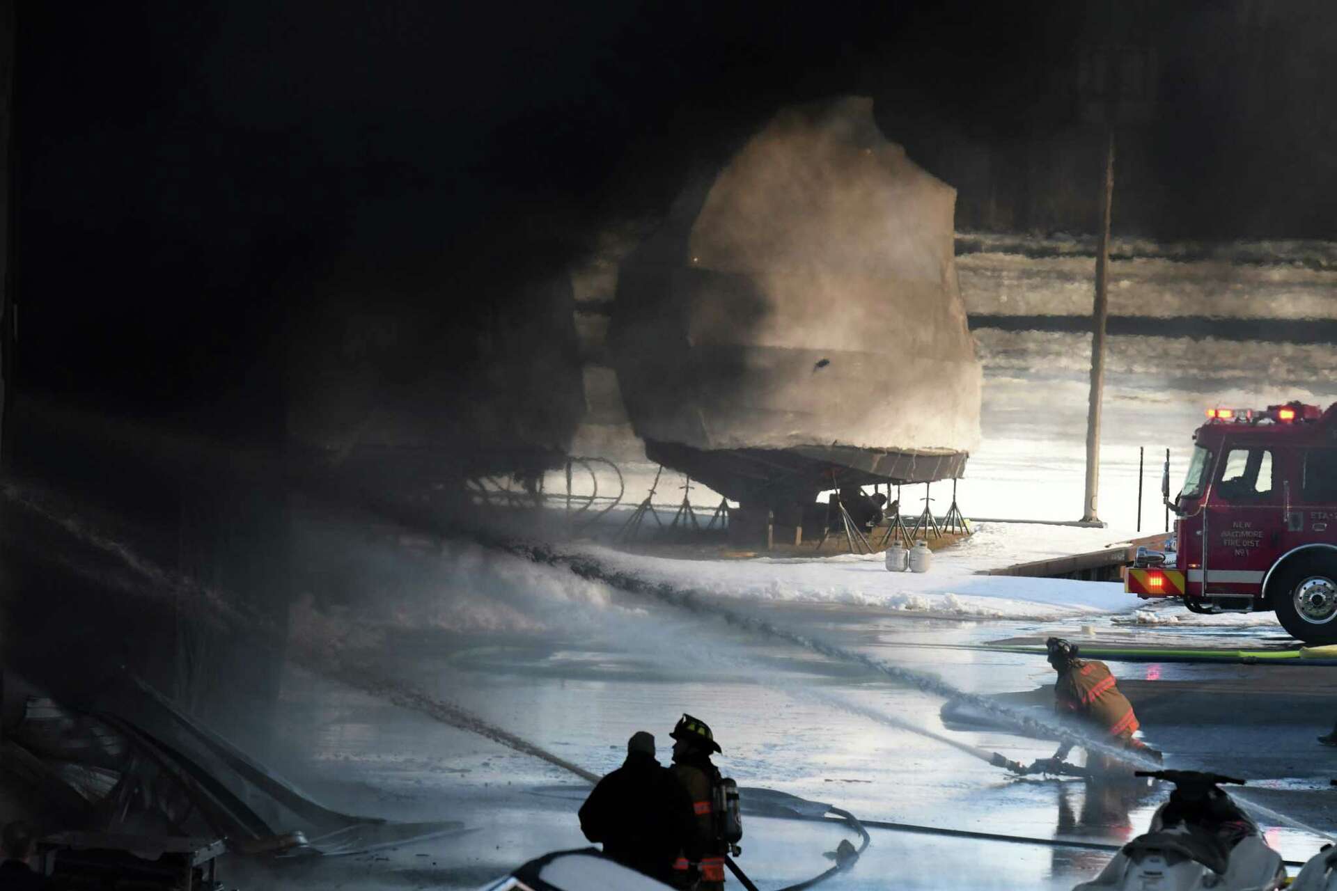 Fuel tank explosion injures marina worker, sparks major fire in Coeymans