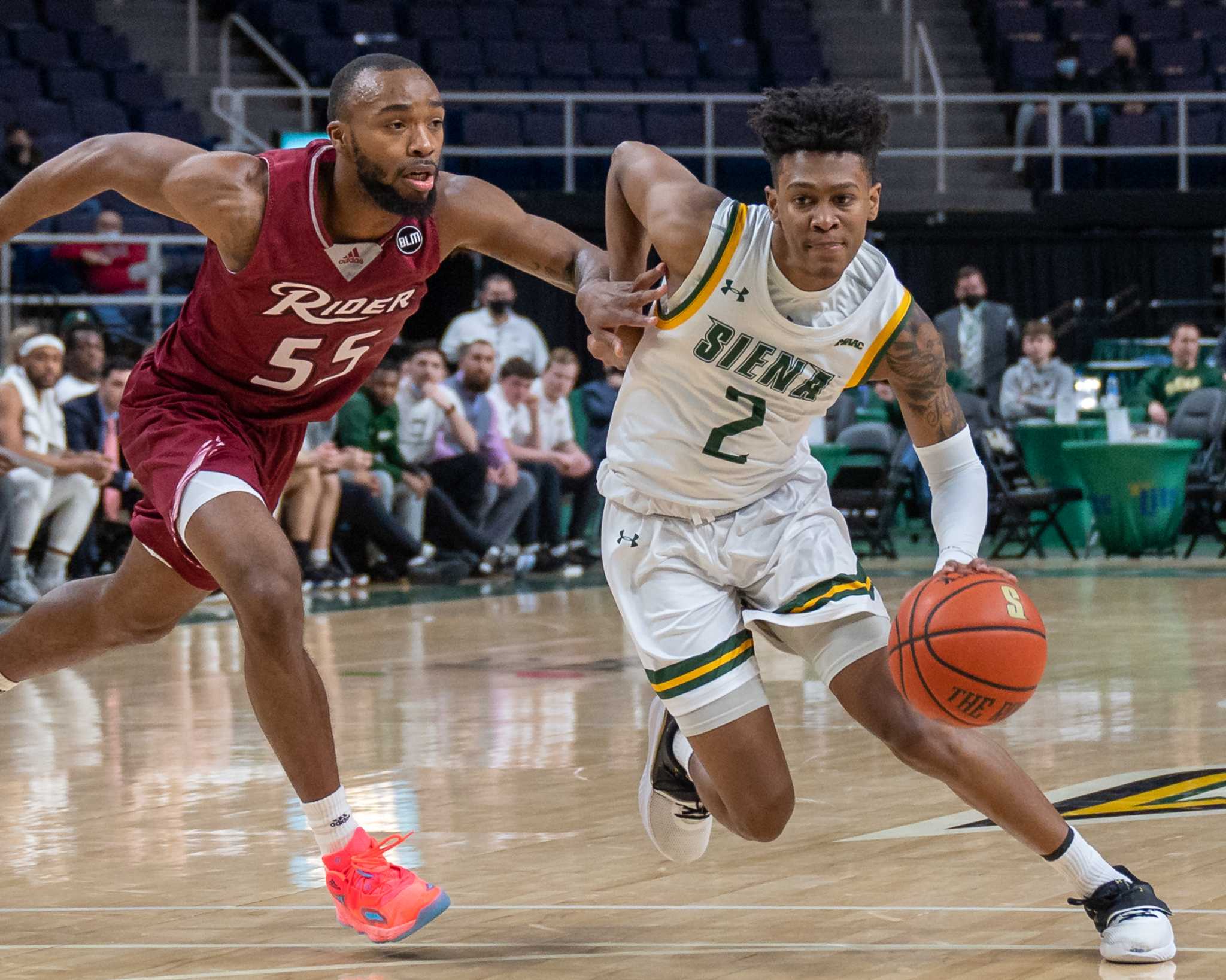 Siena's Javian McCollum shows potential before foul trouble