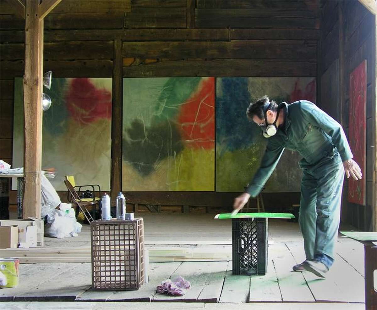 Artist Murray Hochman and sculpture by George Sugarman on exhibit at ...