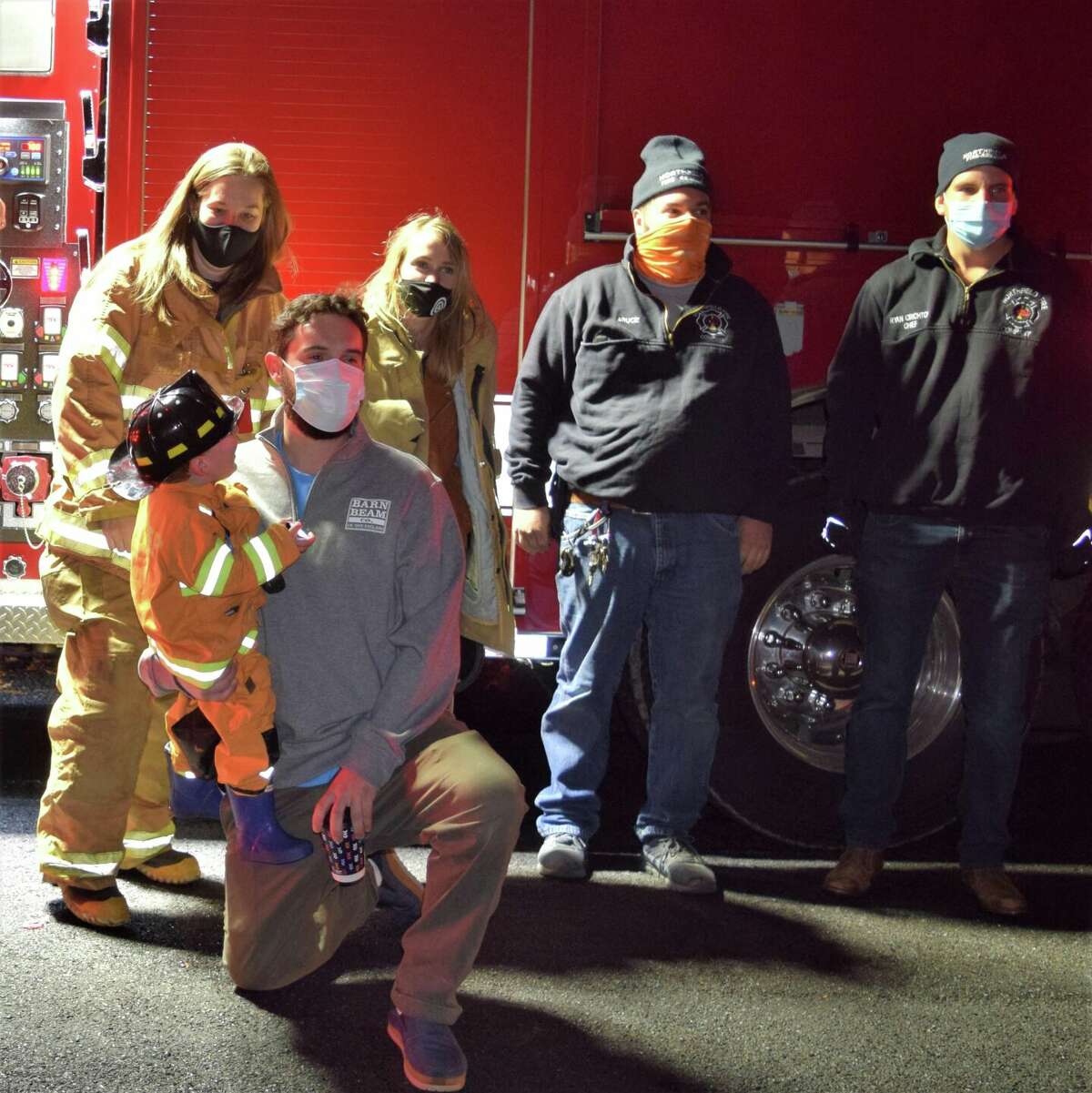 Town firefighters delight Halloweeners throughout Litchfield with candy ...