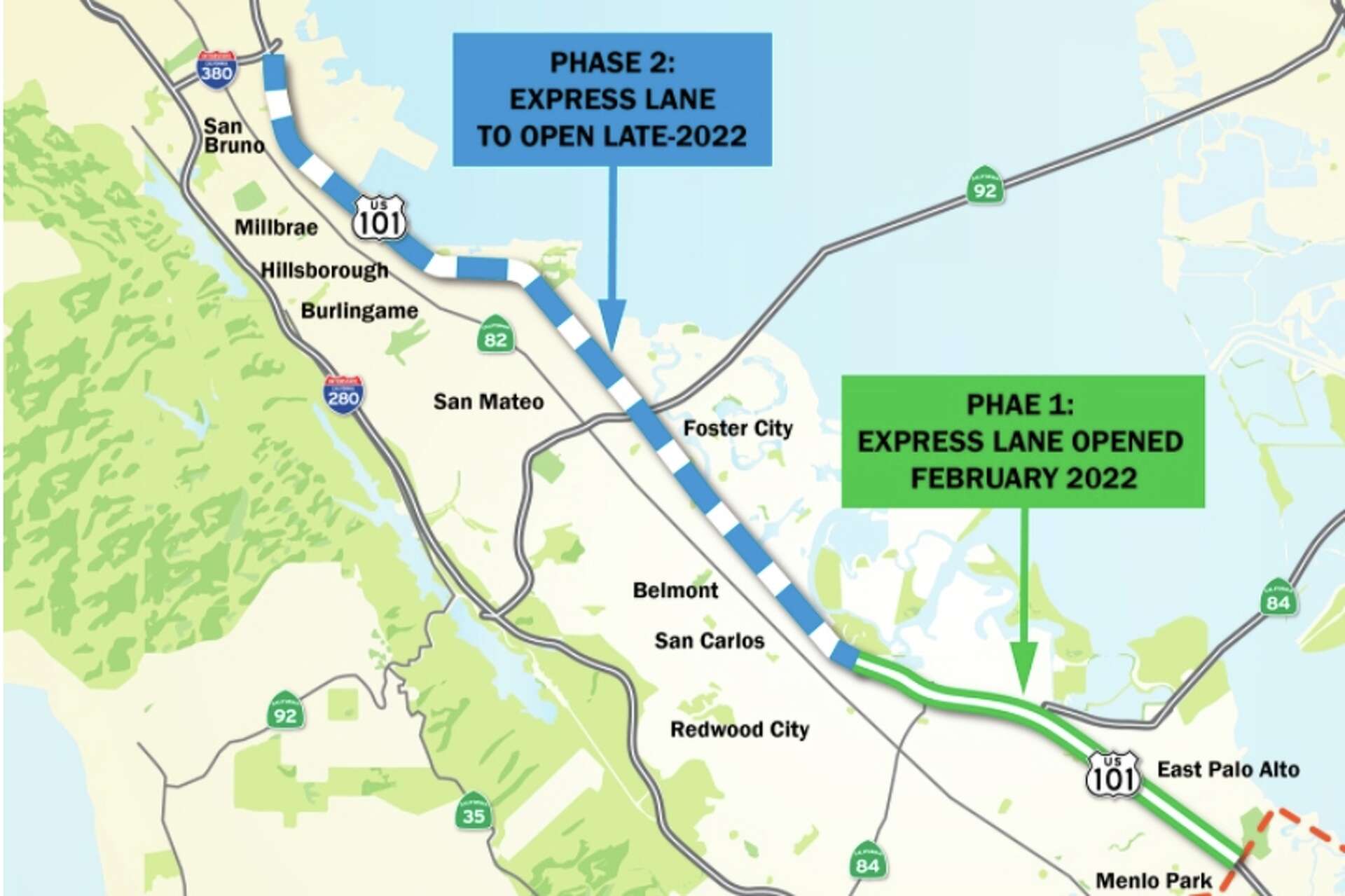 Confusing paid express lanes debut on Bay Area's Highway 101