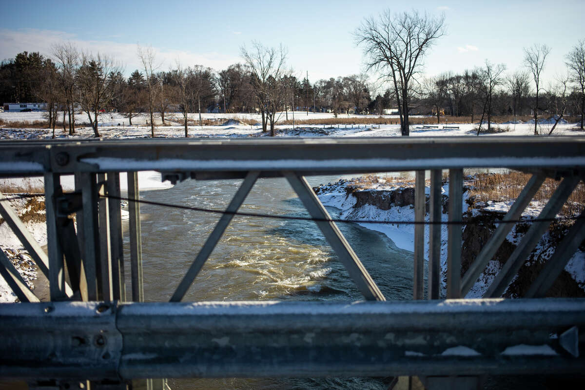 Photos: Close-up look at temporary bridge near Sanford Dam