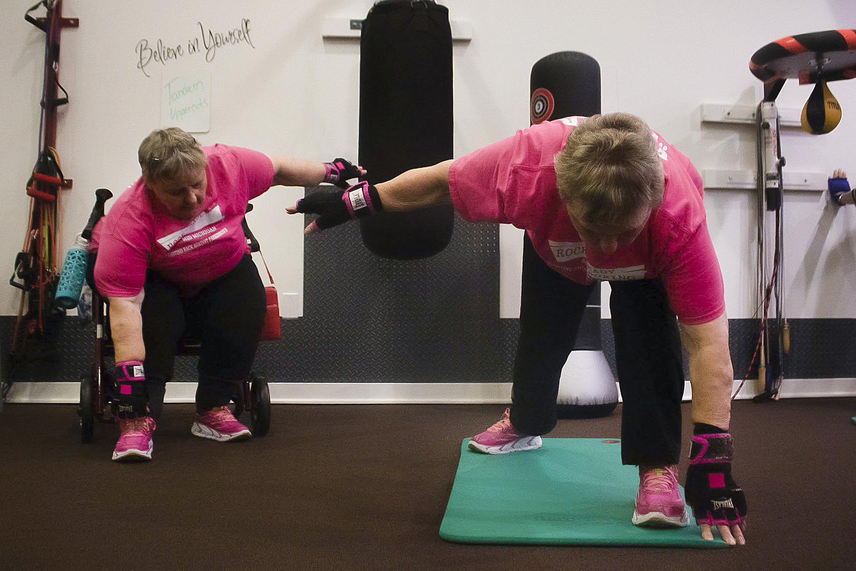 Twins, 77, fight Parkinson's through Rock Steady Boxing in Midland