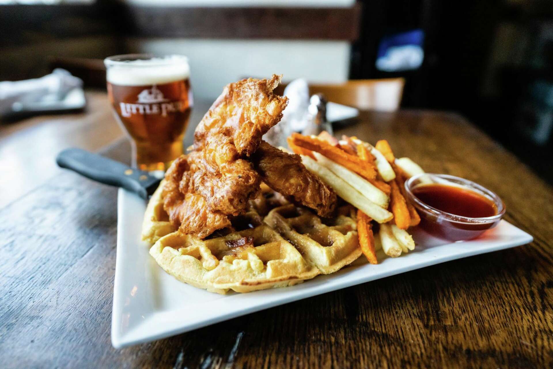 The Little Pub in Saybrook offers trad pub fare plus eclectic food, drink
