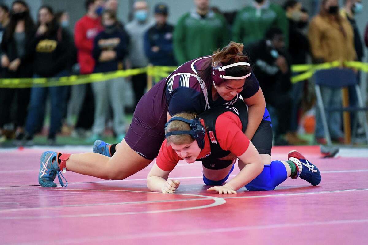 Amity girls wrestling team wins state’s first CIAC state championship