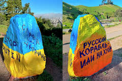 Famed Bernal rock in SF gets pro-Ukraine paint job