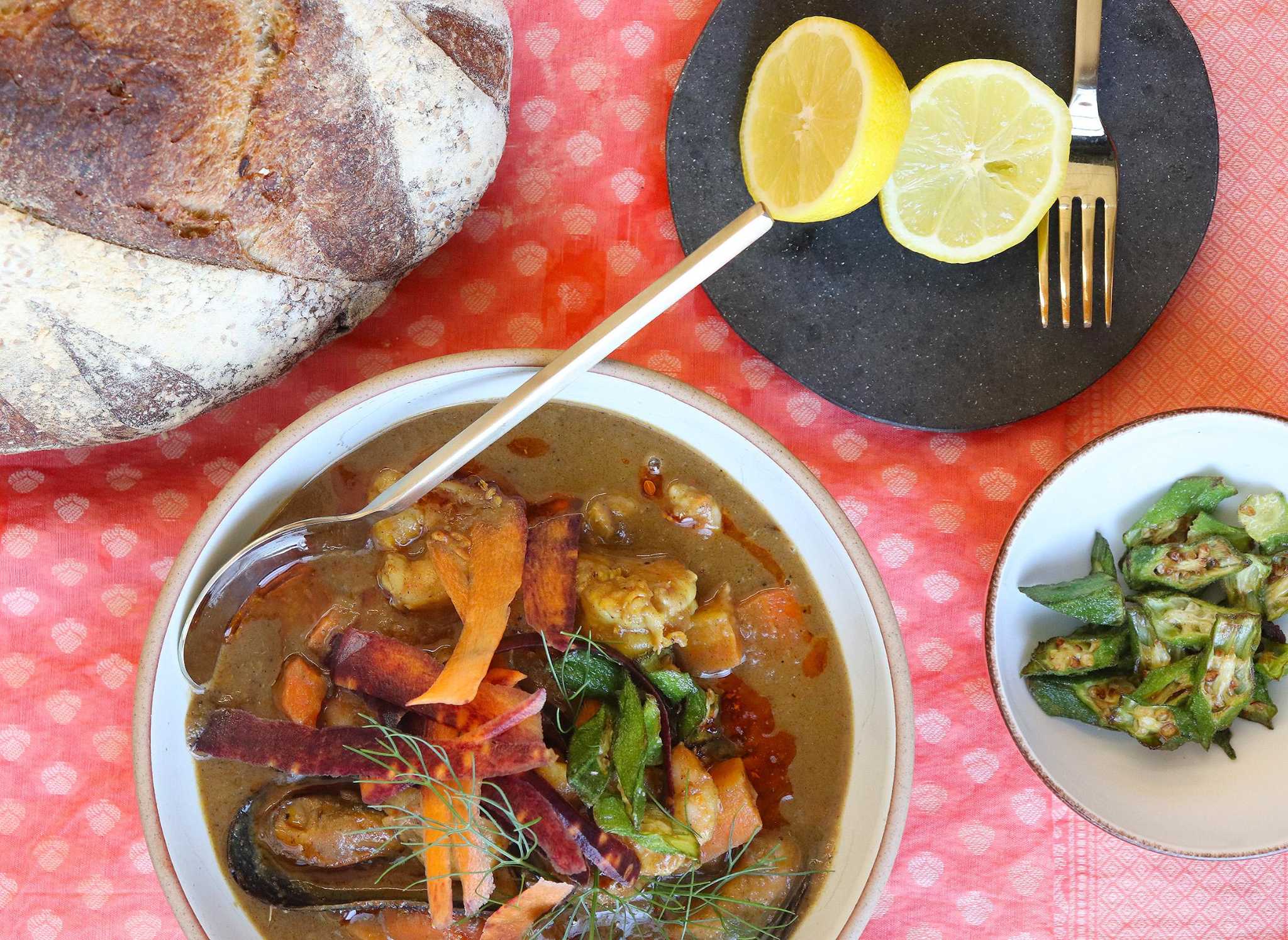 This seafood stew has the elements of gumbo but with tweaks