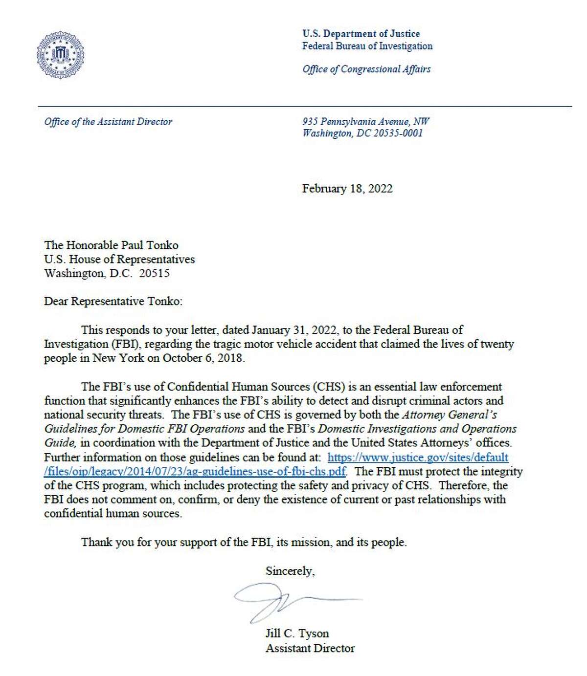 FBI to Tonko: We'll never talk about informant tied to limo crash