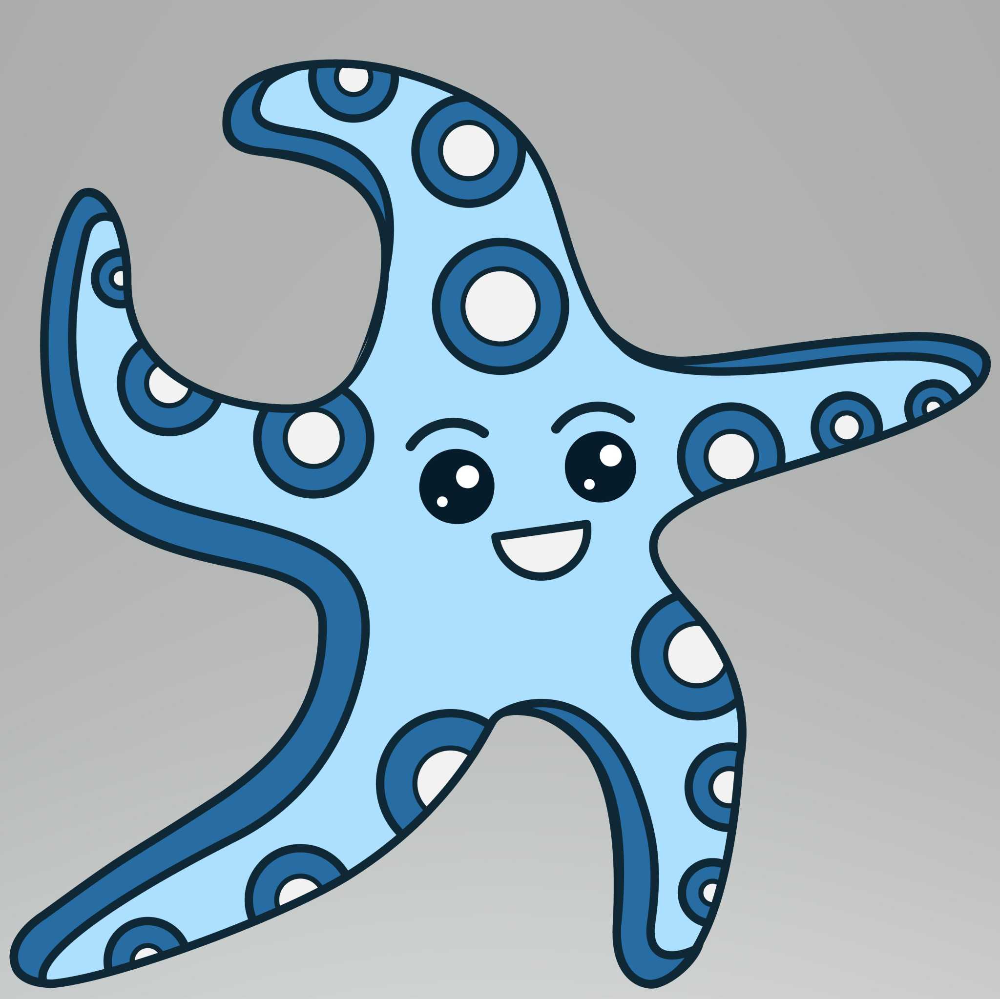 Cute Blue Starfish Clipart