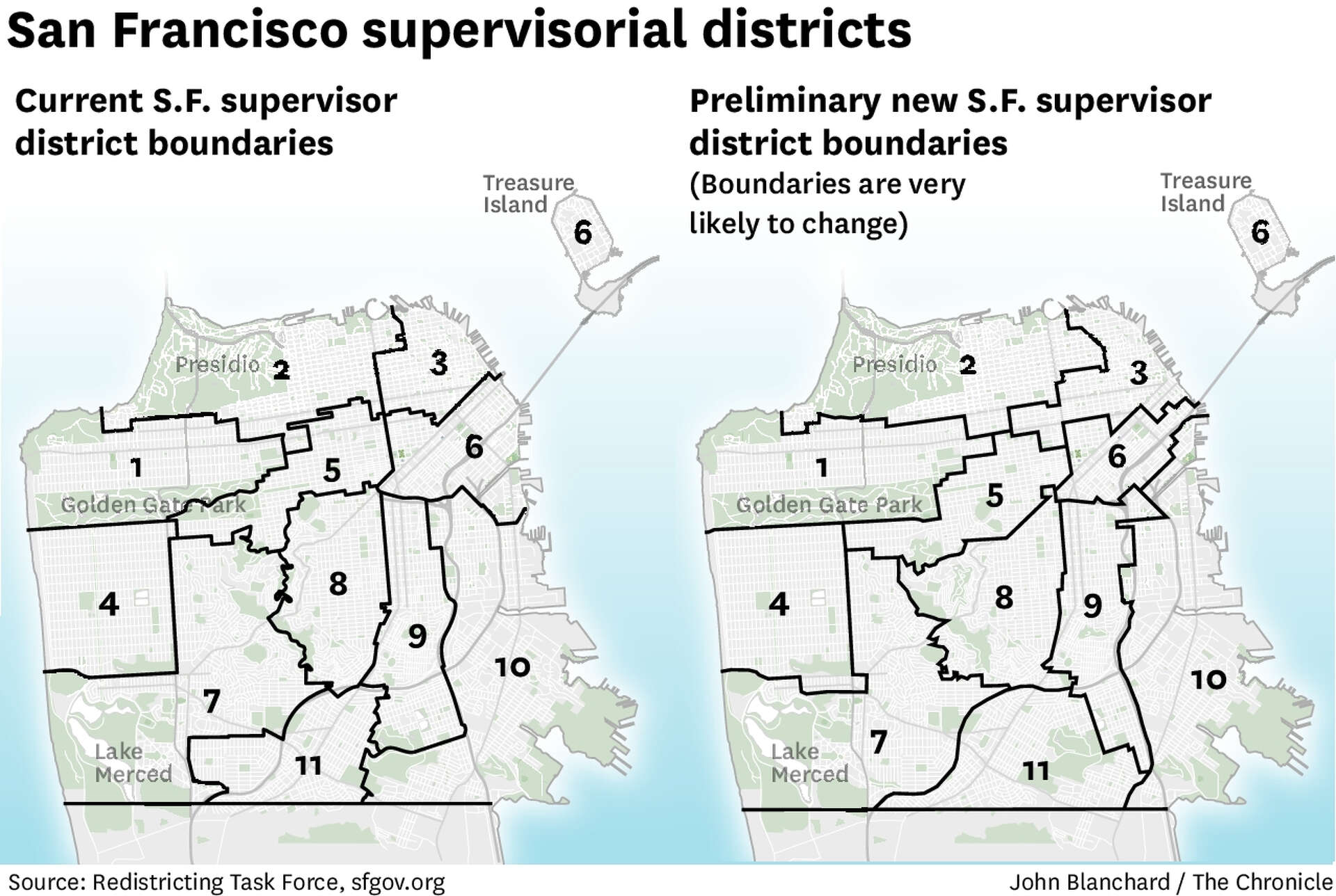 Early proposed map redrawing San Francisco supervisor districts sparks ...