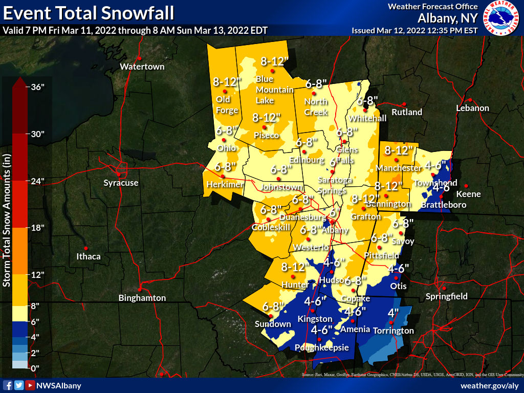 Snow forecast for Albany, Saratoga, Troy and the Hudson Valley