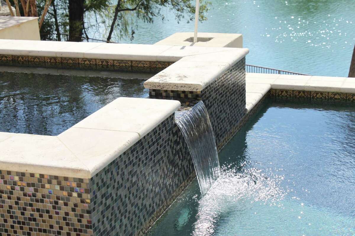 Lavish New Braunfels pool and spa on terraced backyard bring ...
