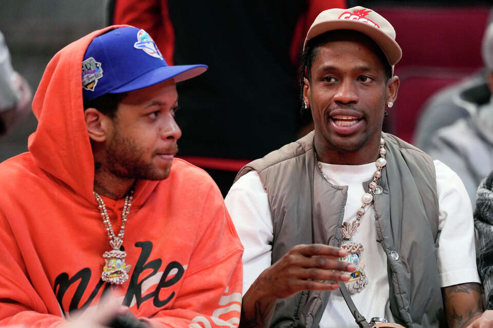 In rare public appearance, Travis Scott seen courtside at Houston ...