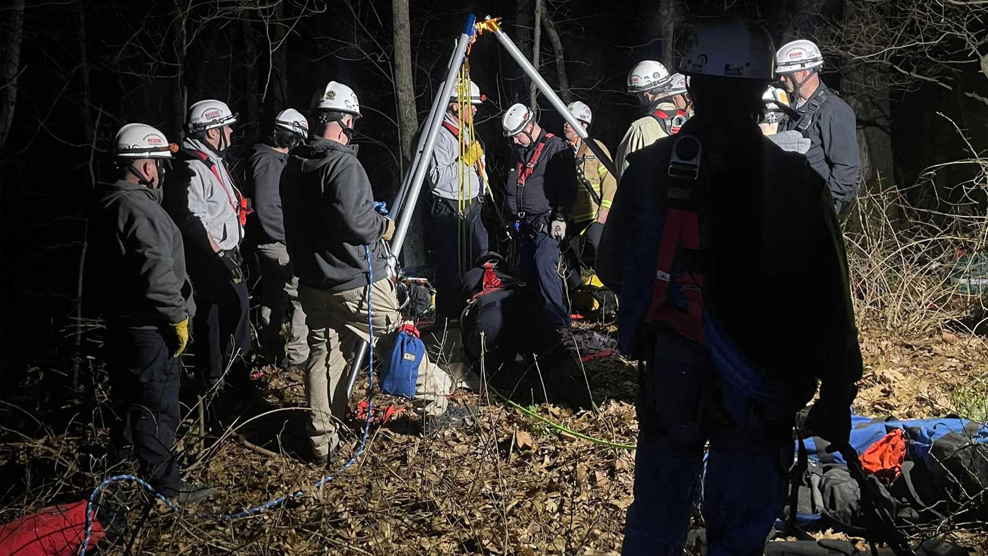 Man survives after falling 30 to 50 feet into underground water tank