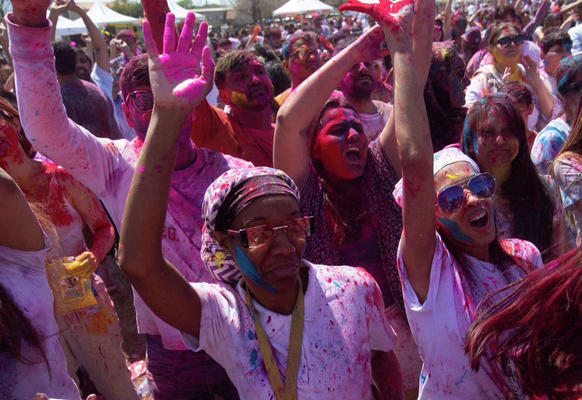 Everyone's a kid again at Houston's colorful Holi festivals