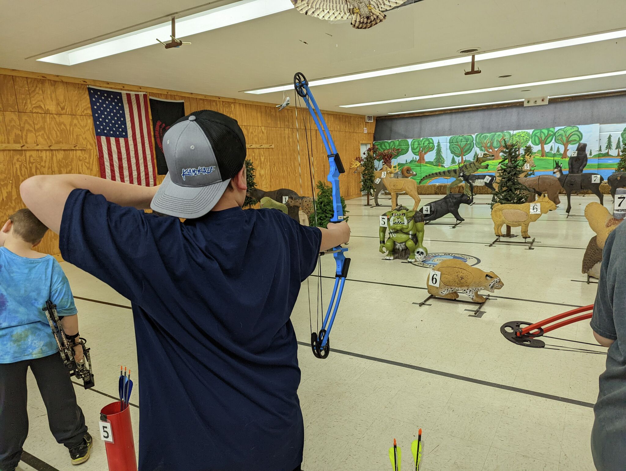 Children show-off their bow and arrow skills at Mid-Michee Bowmen