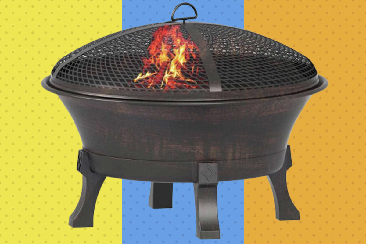 Get ready for backyard parties with this Hampton Bay cast iron fire pit