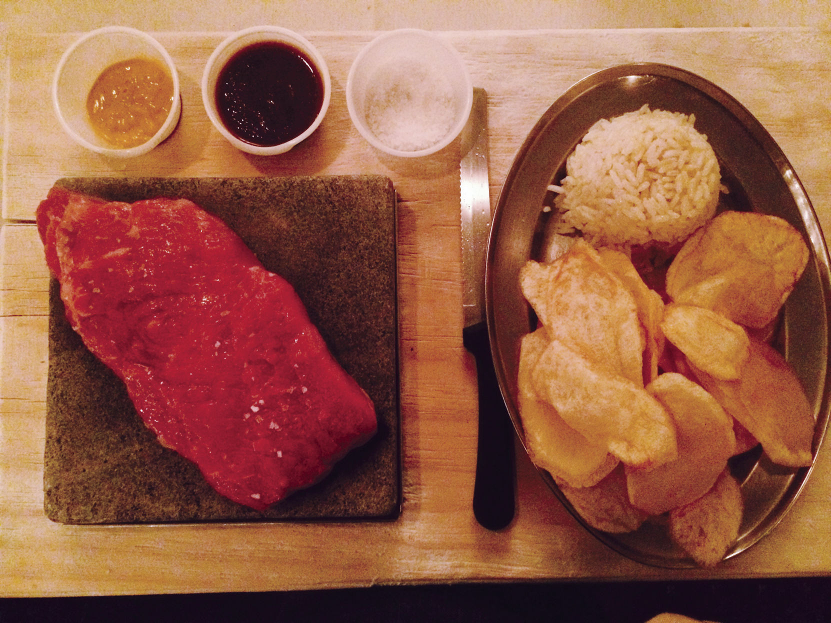 One Dish: Steak on a Rock
