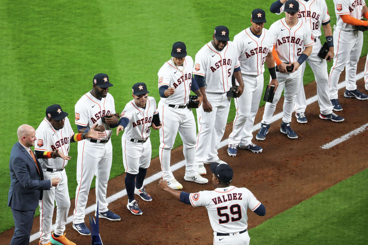 Houston Astros get 2021 American League championship rings