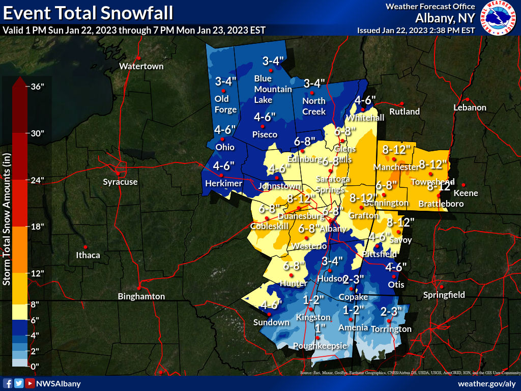 Here's how much snow Albany will get
