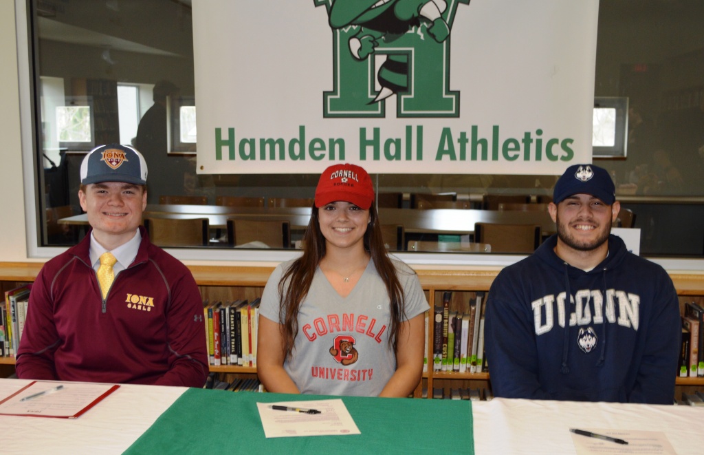 Trio of Hamden Hall athletes sign NLITs to play at Division I schools