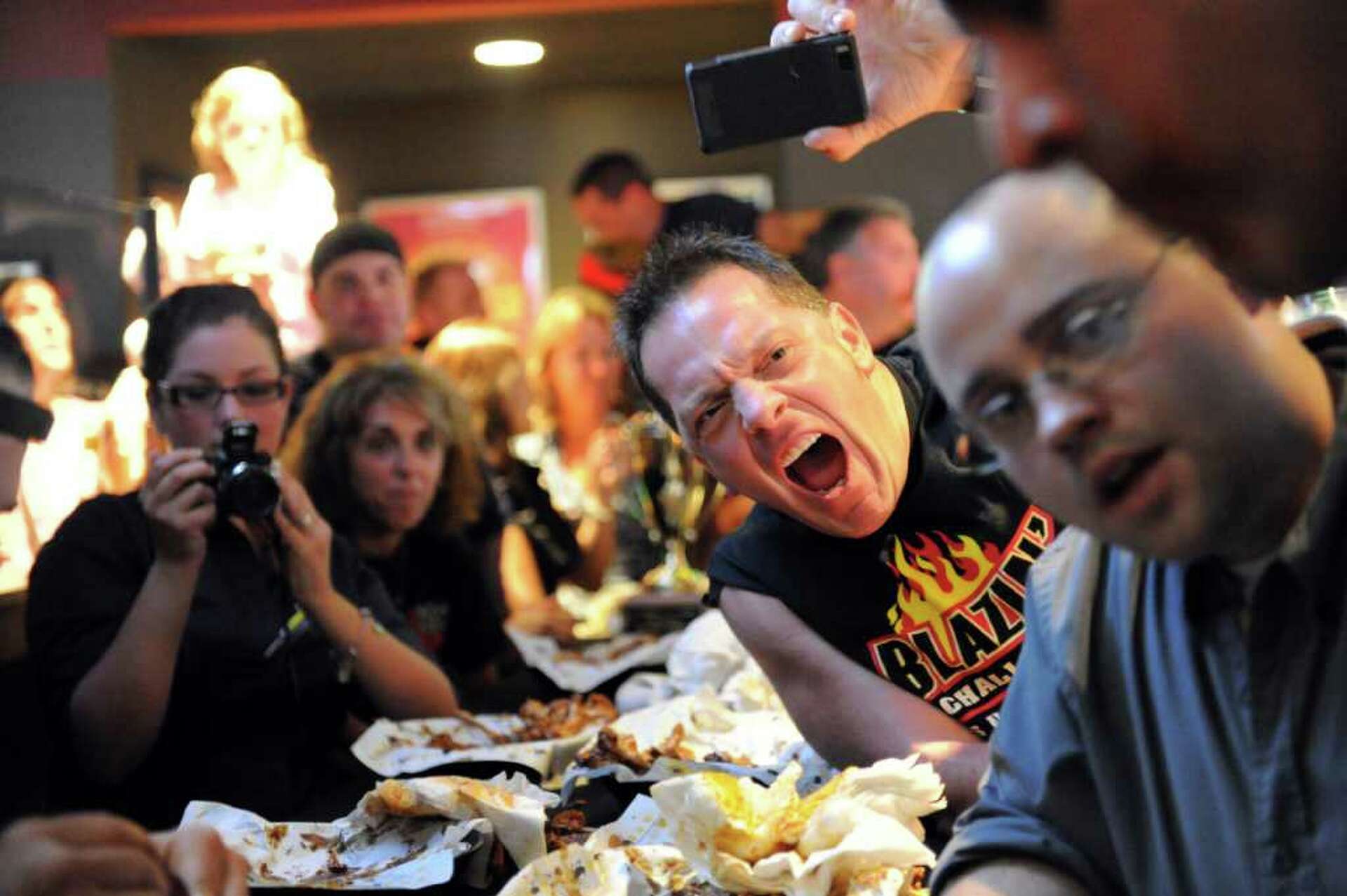 Stamford firefighters torch wing-eating competition