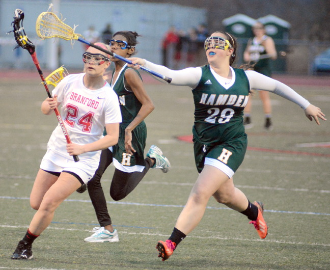 Branford girls' lacrosse beats Hamden, improves to 2-0