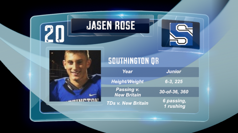 Southington's Jasen Rose voted GameTimeCT Football Star of the Week