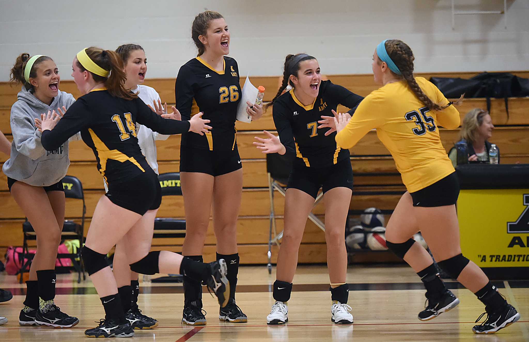 Girls Volleyball: Strong net play leads Harbinson, Amity in sweep of Hand