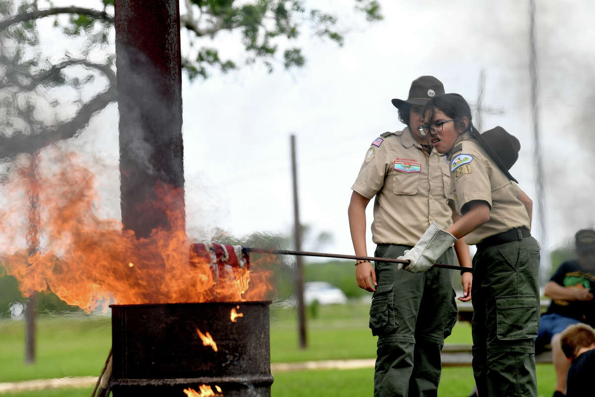 Spindletop Museum hosted first ceremonial flag retirement ceremony