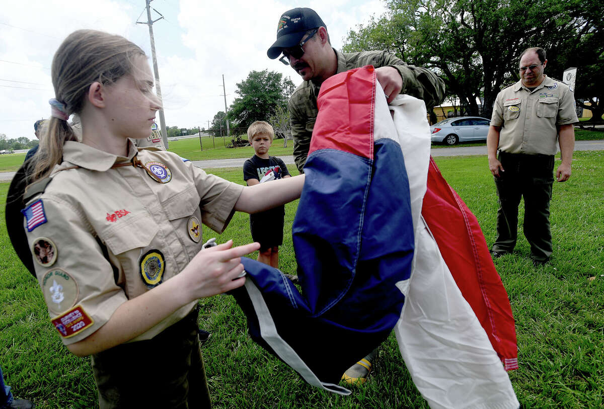 Spindletop Museum hosted first ceremonial flag retirement ceremony