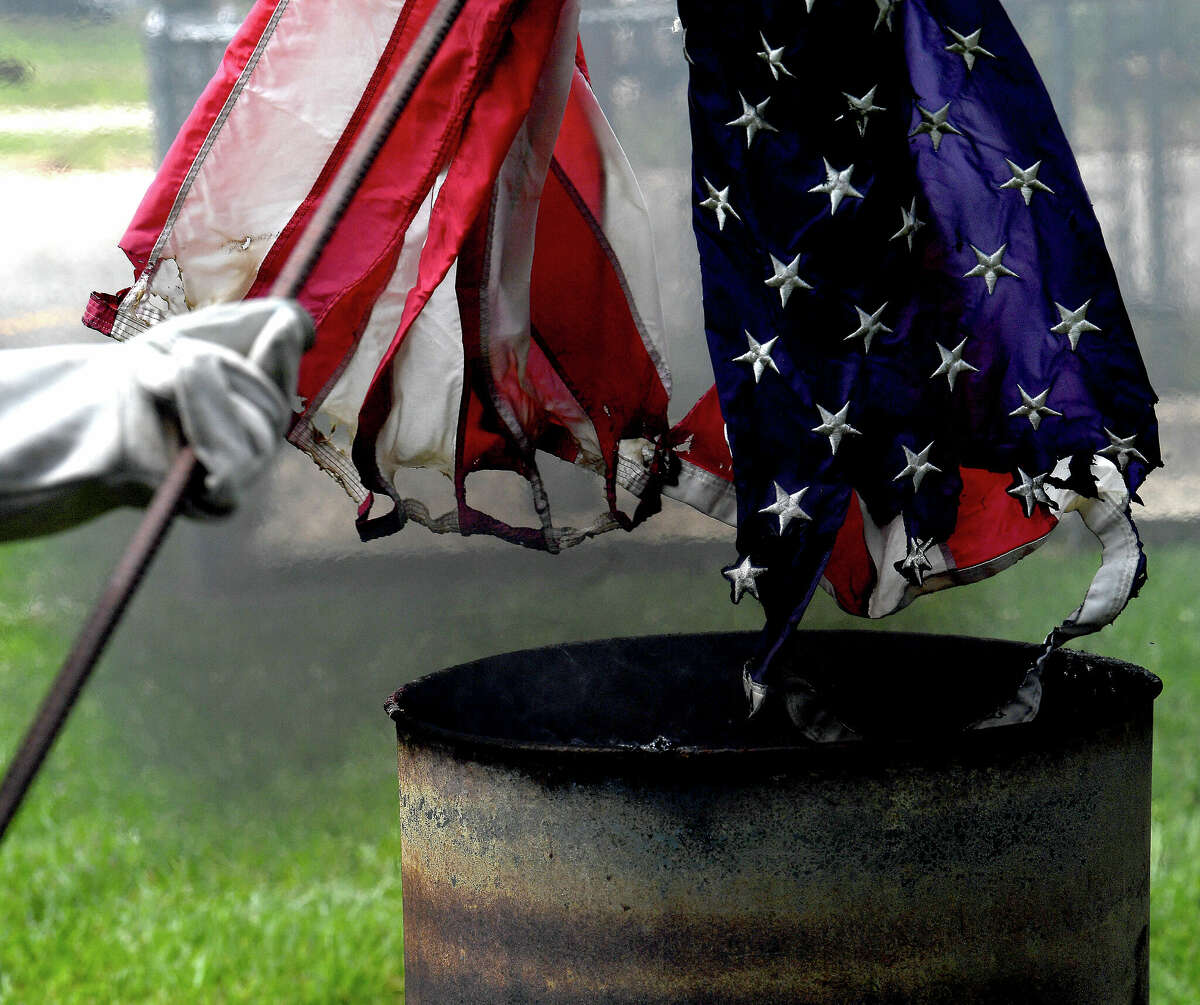 Spindletop Museum hosted first ceremonial flag retirement ceremony
