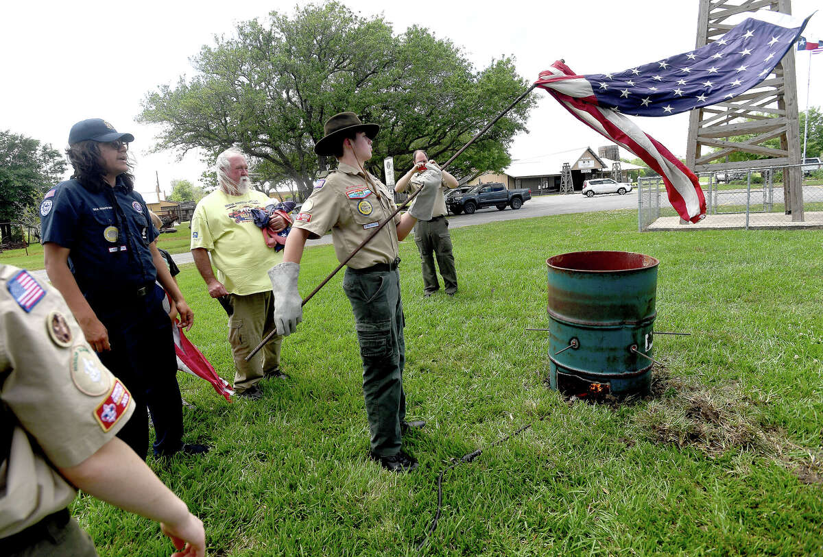 Spindletop Museum hosted first ceremonial flag retirement ceremony
