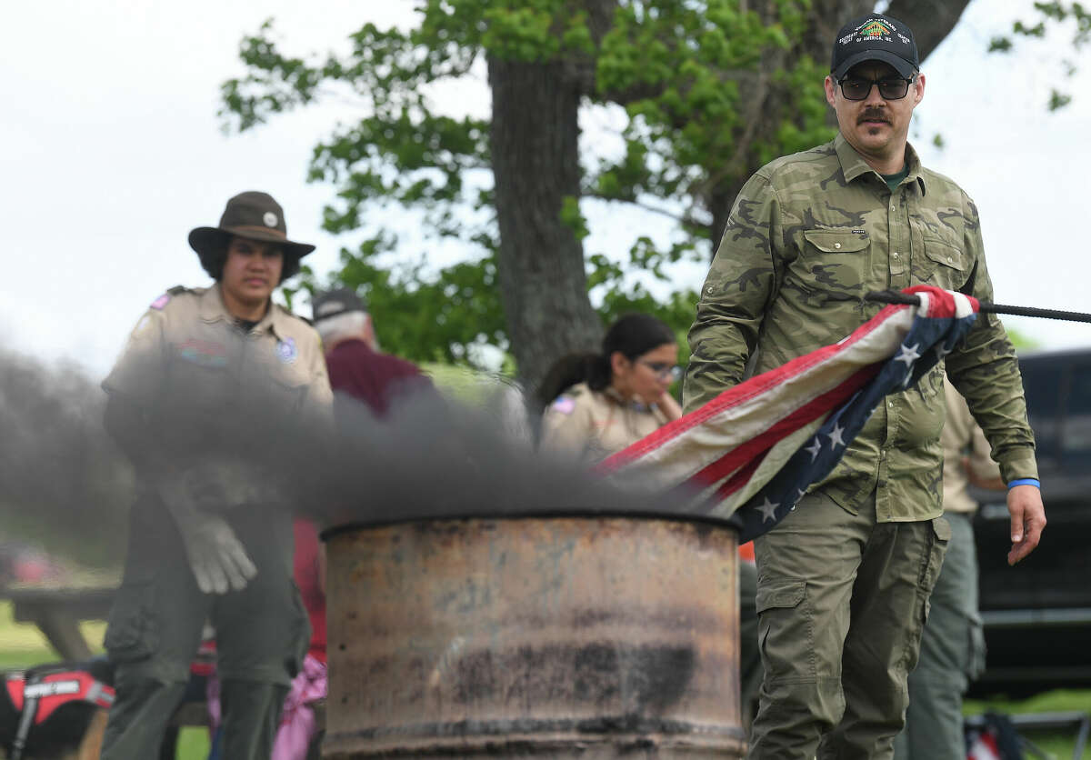 Spindletop Museum hosted first ceremonial flag retirement ceremony