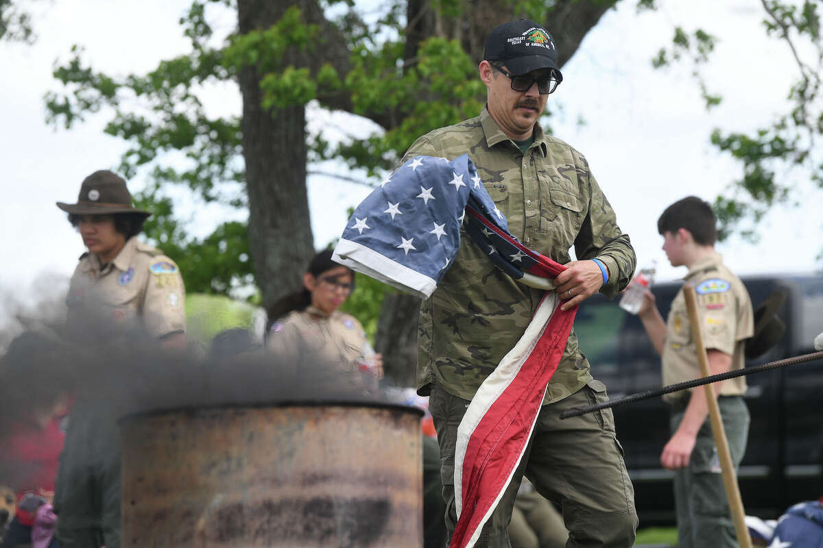 Spindletop Museum hosted first ceremonial flag retirement ceremony