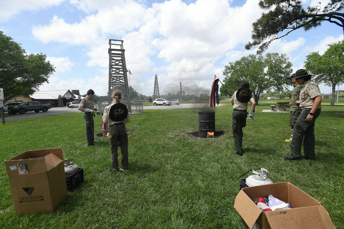 Spindletop Museum hosted first ceremonial flag retirement ceremony