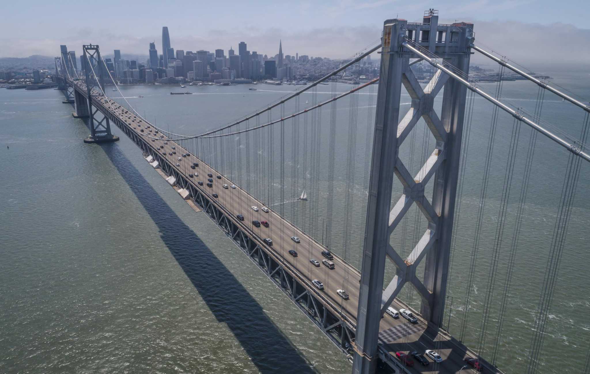 Two men injured in solo crash on Bay Bridge