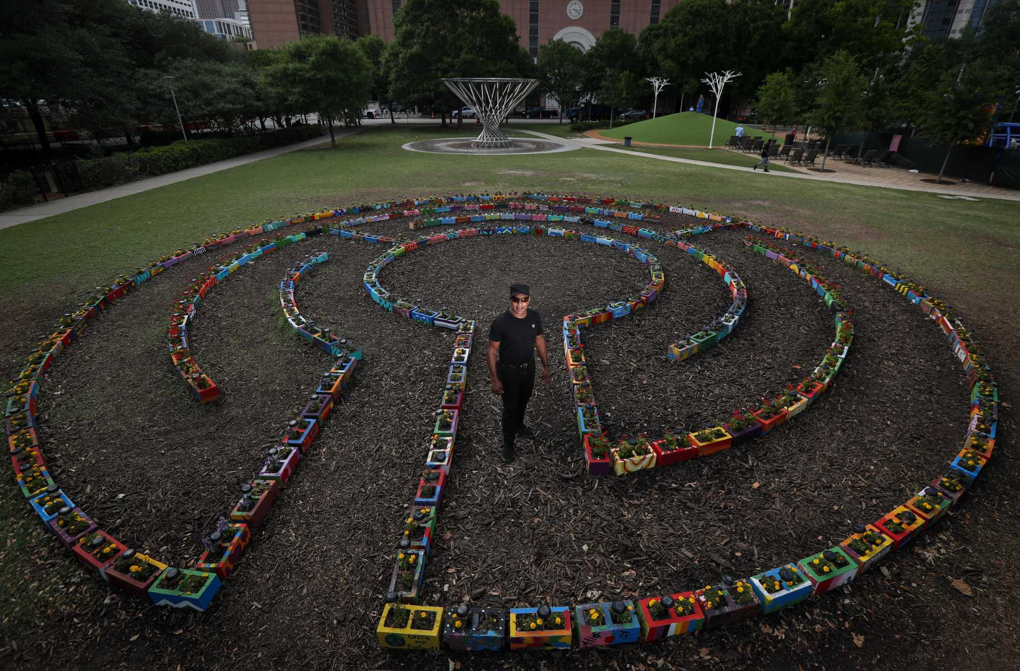 Spend World Labyrinth Day at Discovery Green in Reginald Adam’s new art ...