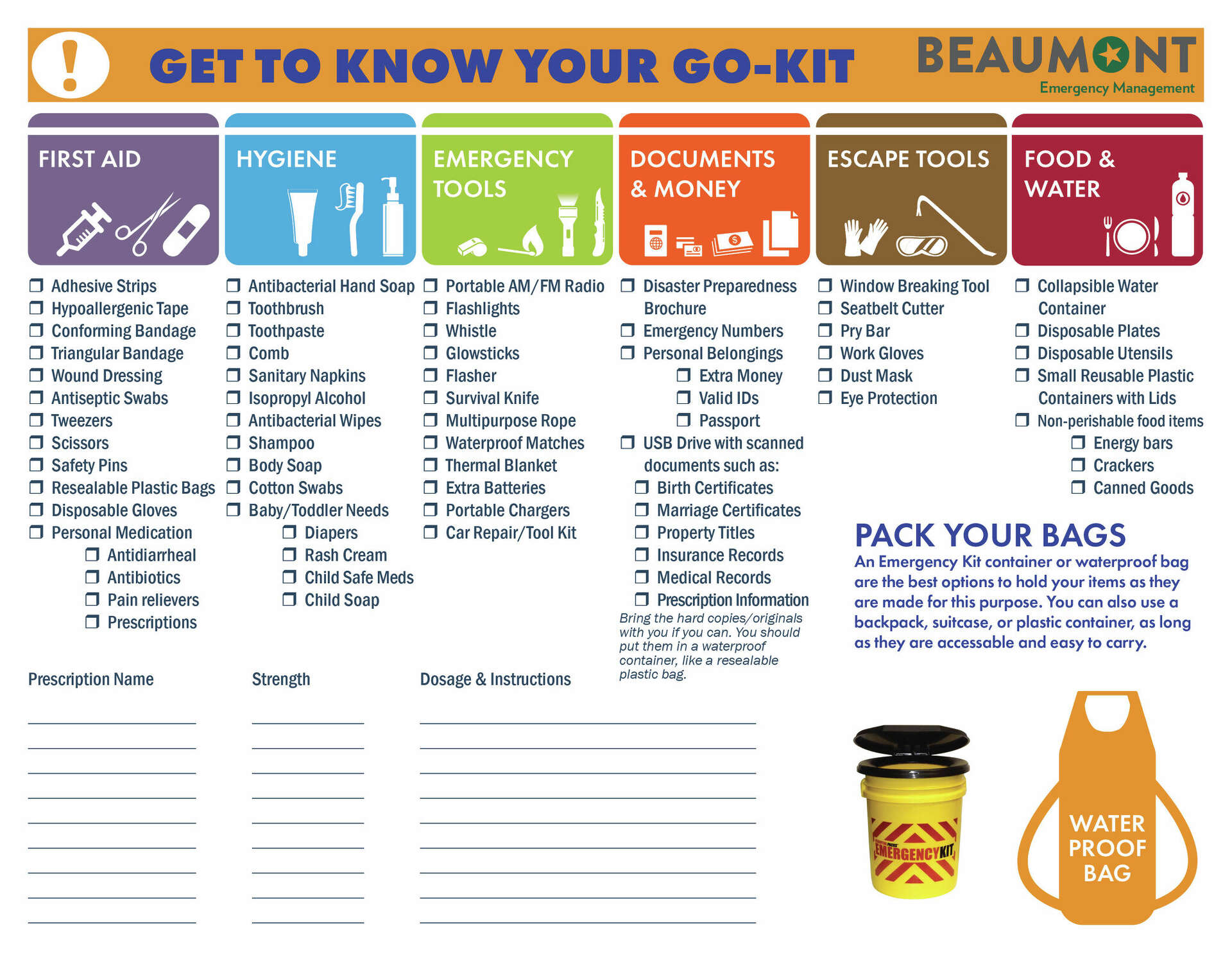 Go bag list store