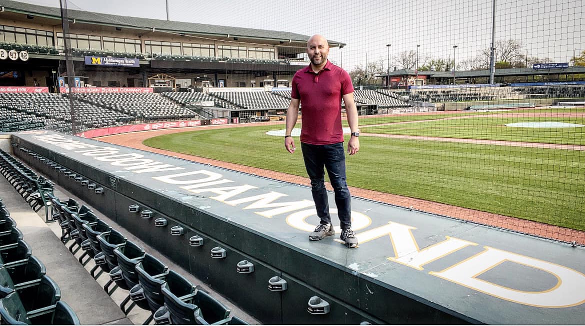 Life Church Pastor Jonathan Herron will preach from atop the first-base ...