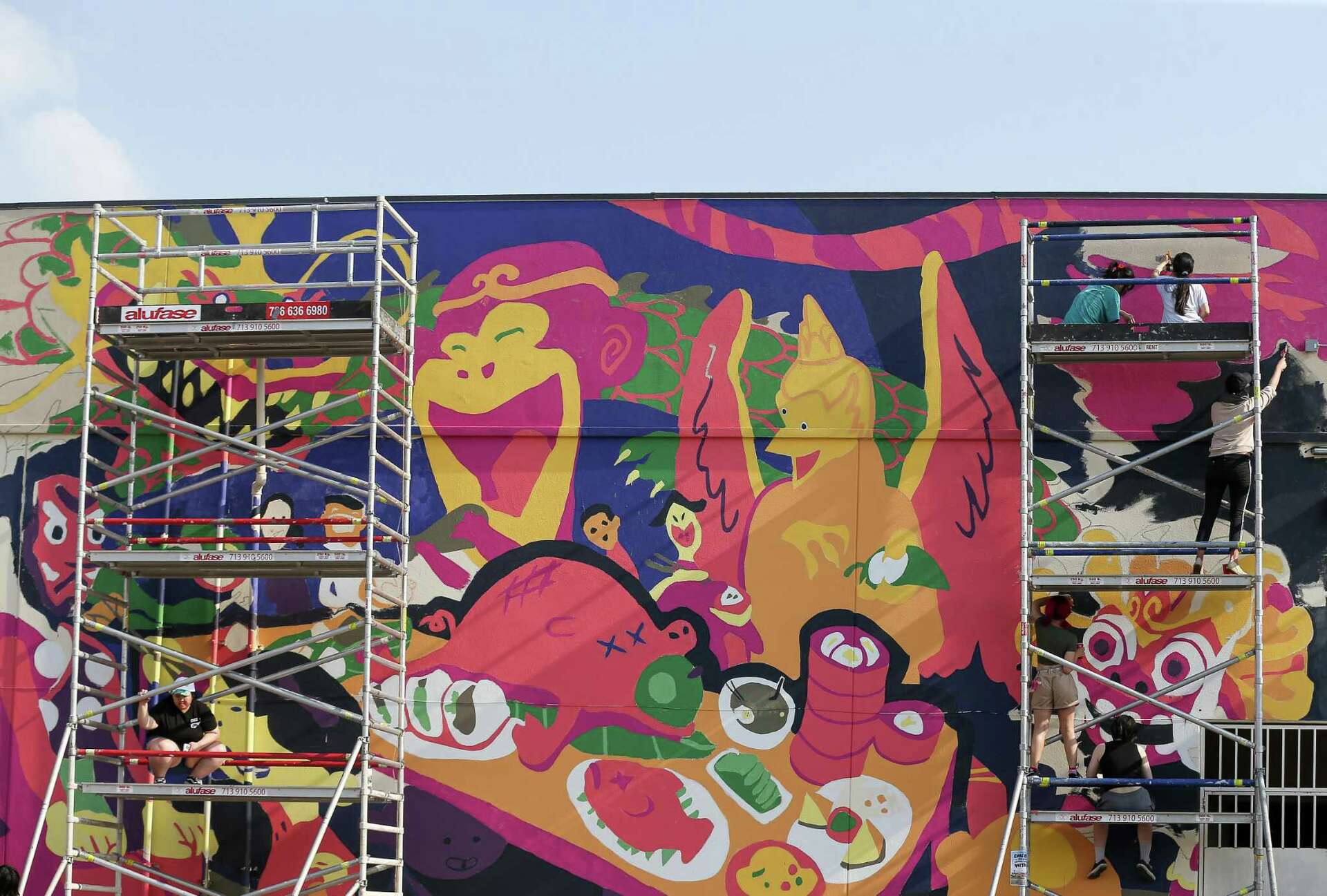 New Houston Asiatown mural led by Alief artist was painted with help ...