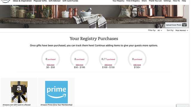 How to set up an Amazon wedding registry