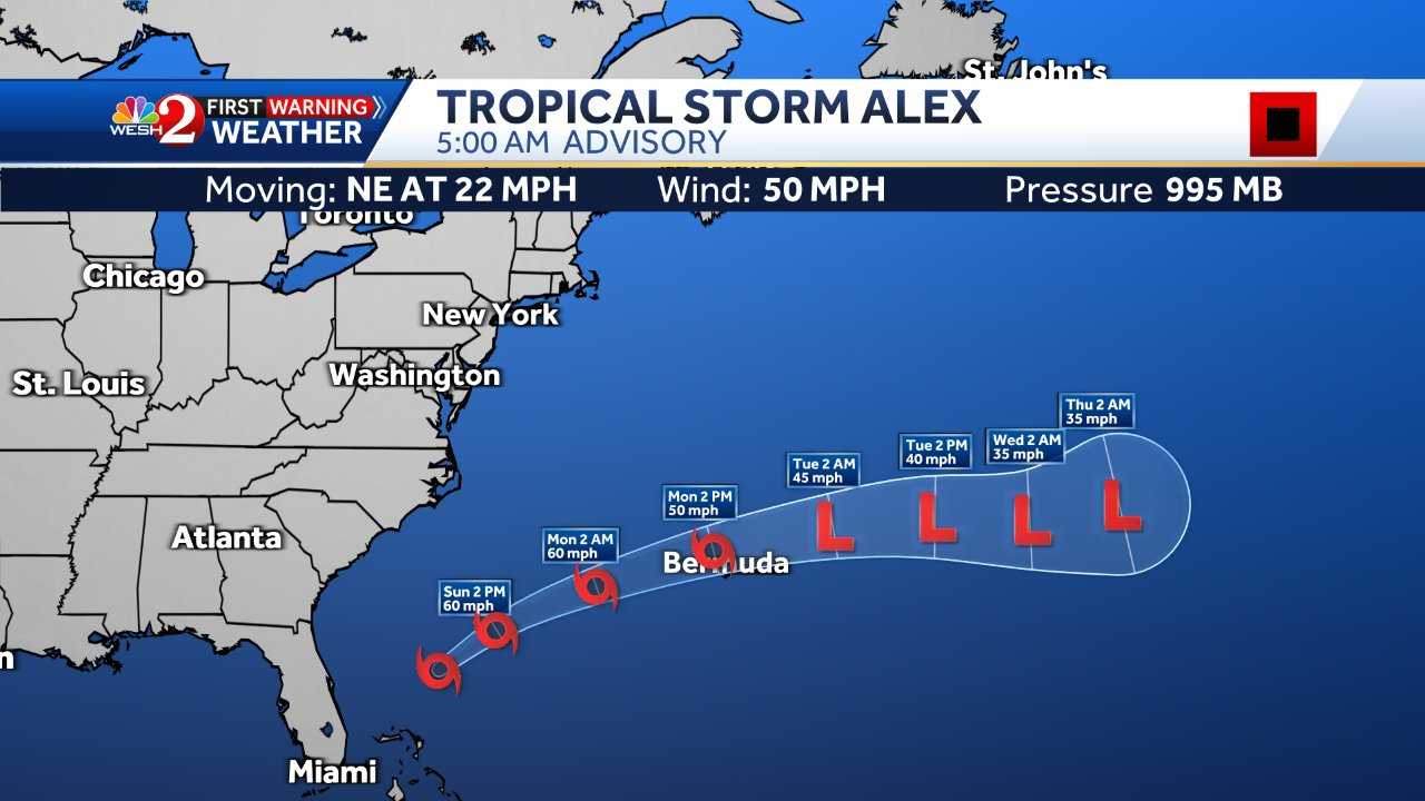 Tropical Storm Alex forms in the Atlantic